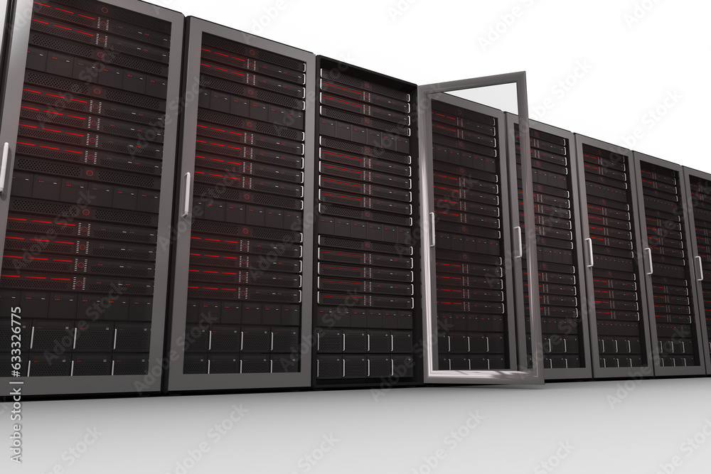 Digital png illustration of server room on transparent background Stock ...