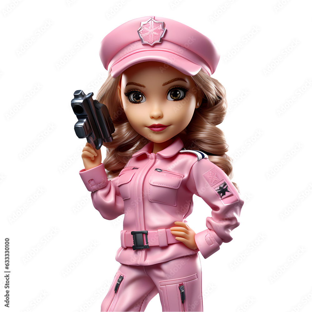 Cute Girl Pink Military Clipart Illustration Stock Illustration | Adobe ...