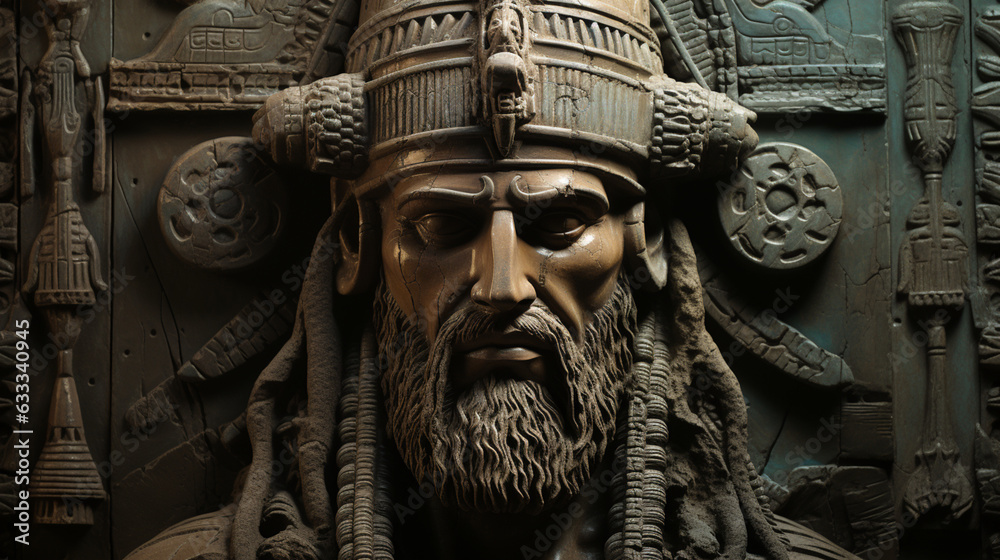 Mythical Pantheon: Depictions of Sumerian Deities Stock Illustration ...