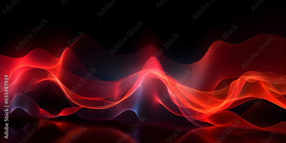 Red ambient wave structure screen wallpaper background. Horizontal ...