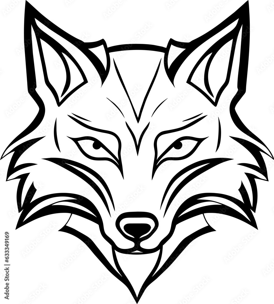 vector portrait logo of wolf, black wolf logo design on a white ...