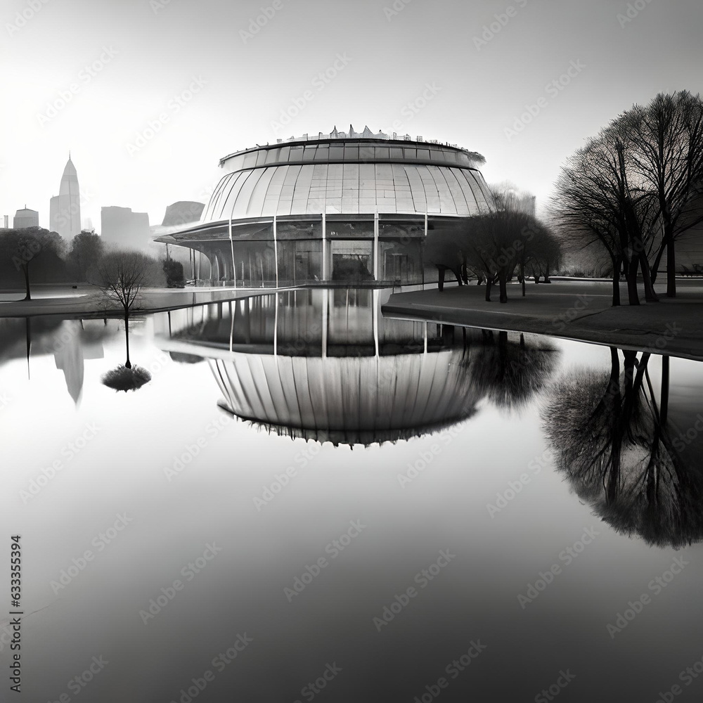 Capturing both the carousel and the surrounding park scenery in a ...