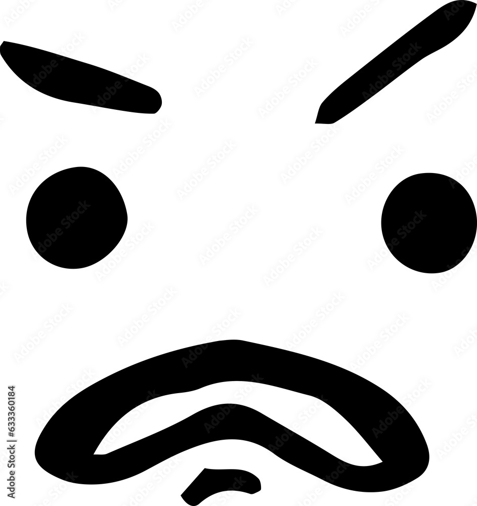 Digital png illustration of shocked emoji face on transparent ...