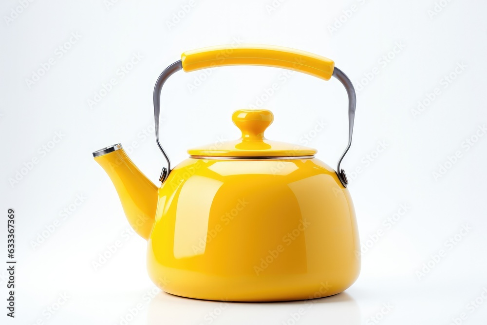 Vivid Contrasts: Modern Yellow Tea Kettle Takes Center Stage Against ...