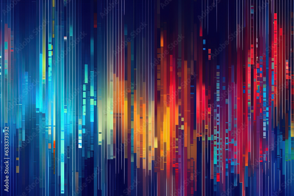 Digital chaos in a glitch art backdrop, featuring abstract shapes and ...