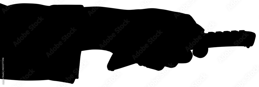 Digital png silhouette image of hand using romote control on ...