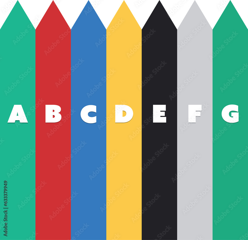 Digital png illustration of colourful shapes and alphabet letters on ...