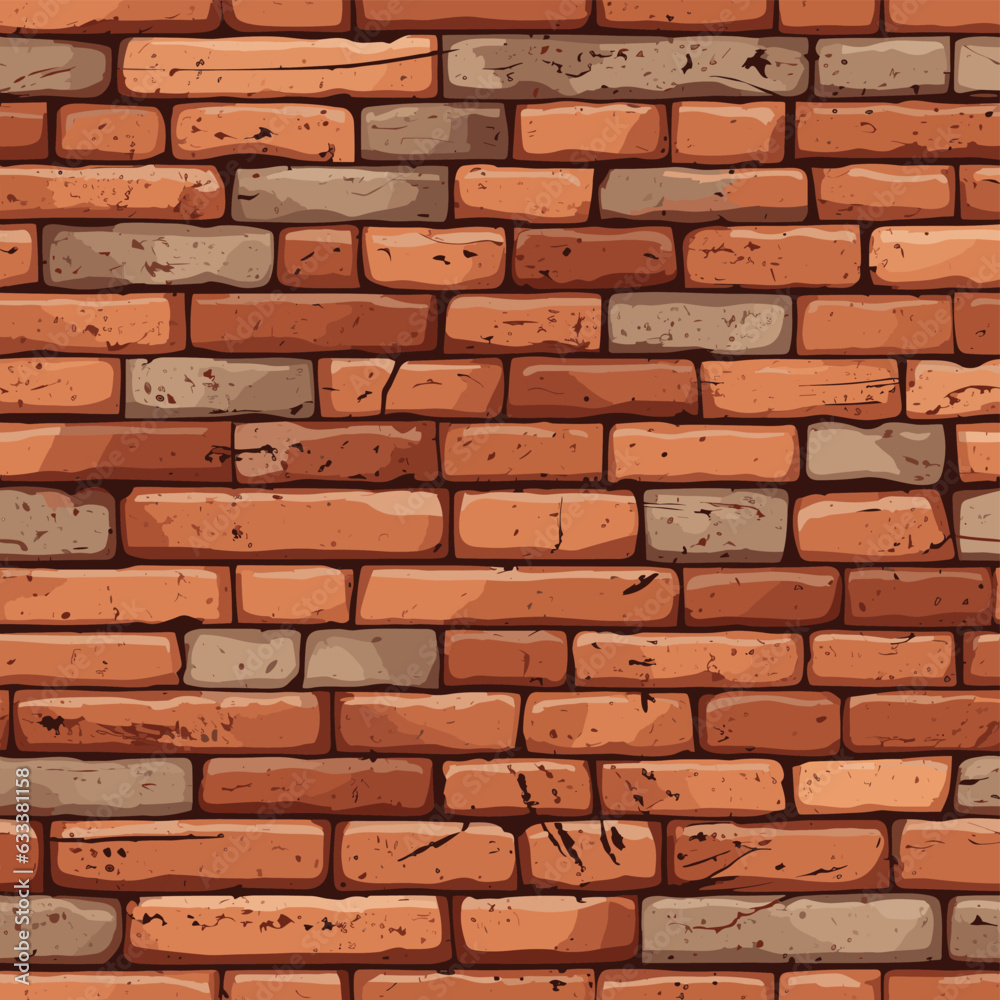 Seamless pattern of brown brick wall. Vector texture for fabric, textile, wrapping paper ...