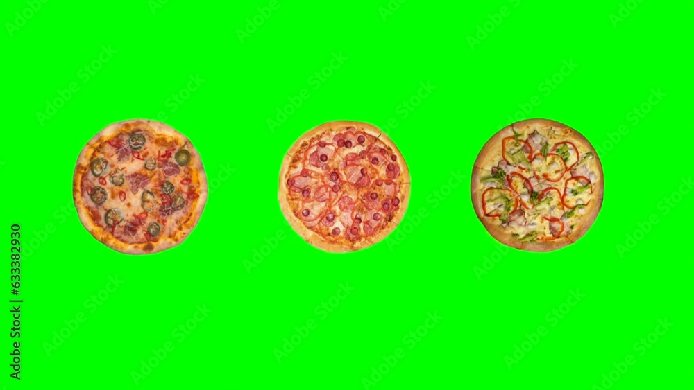 Vidéo Stock Bright trendy food animation of three rotating different ...