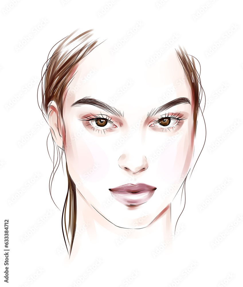 Makeup chart Style Guide. Various face look types schemes template ...