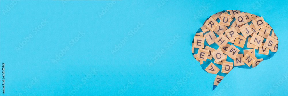 Dyslexia concept background, difficulty with fast reading, writing ...