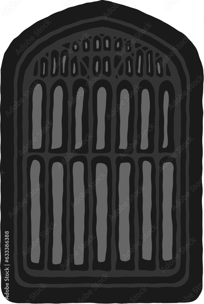 English perpendicular gothic window tracery with Tudor arch stylized ...