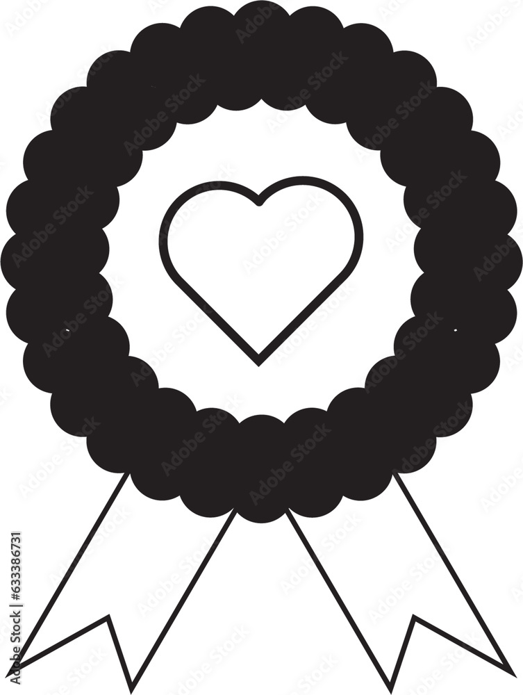 Digital png illustration of badge with heart on transparent background ...