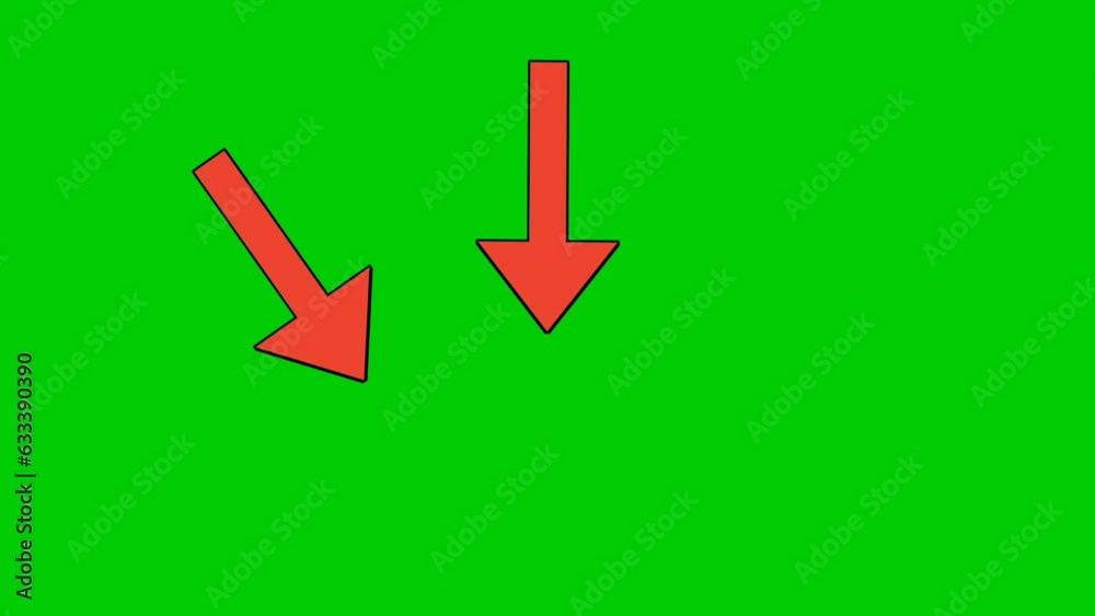 Red Arrow animation sign symbol on green screen, red color cartoon ... Red Arrow animation sign symbol on green screen, red color cartoon ...
