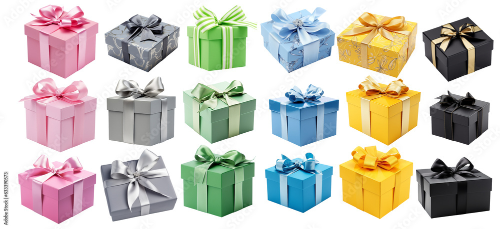 Color Gift Boxes Set. Isolated Realistic Mockup. Ai Generative Stock ...