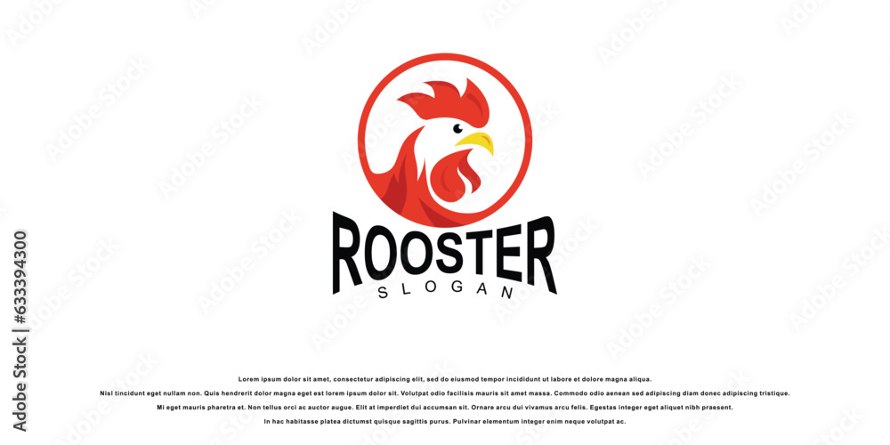 Simple chicken head logo design with modern concept|premium vector ...