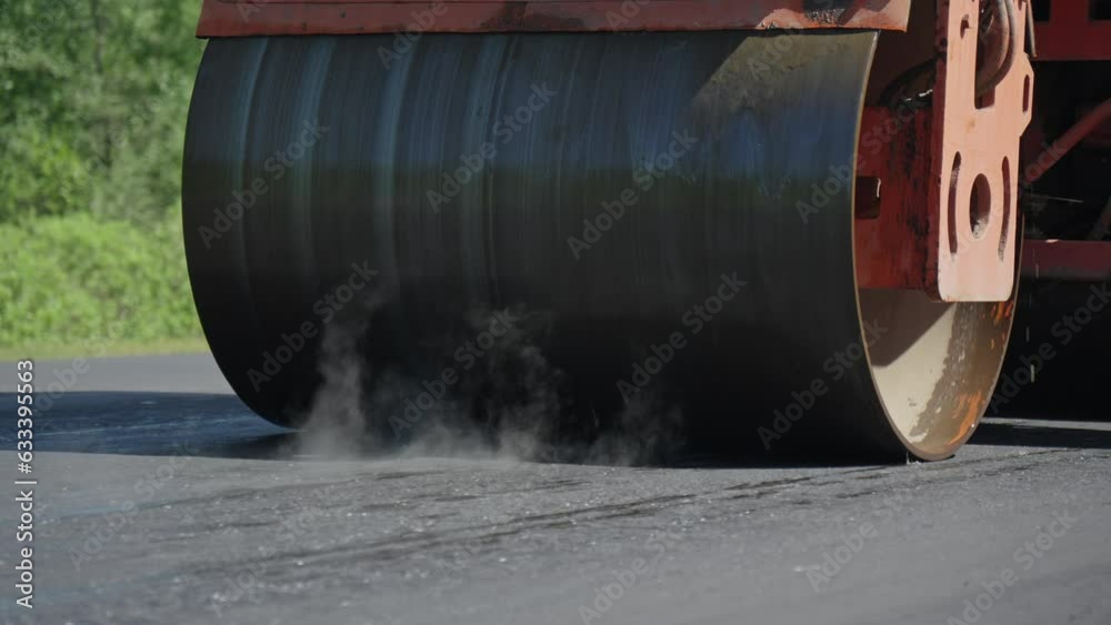 Roadway repair. Construction of new road. Process of laying asphalt ...