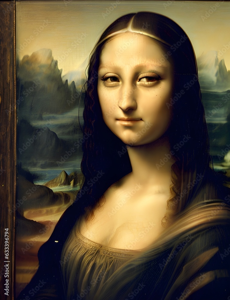 A Modern Mona Lisa: A Contemporary Interpretation of the Classic Portrait Stock Illustration ...