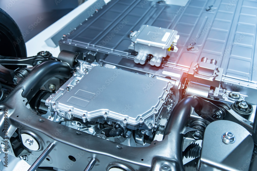 electric system of eco car front engine Automotive part concept Stock ...