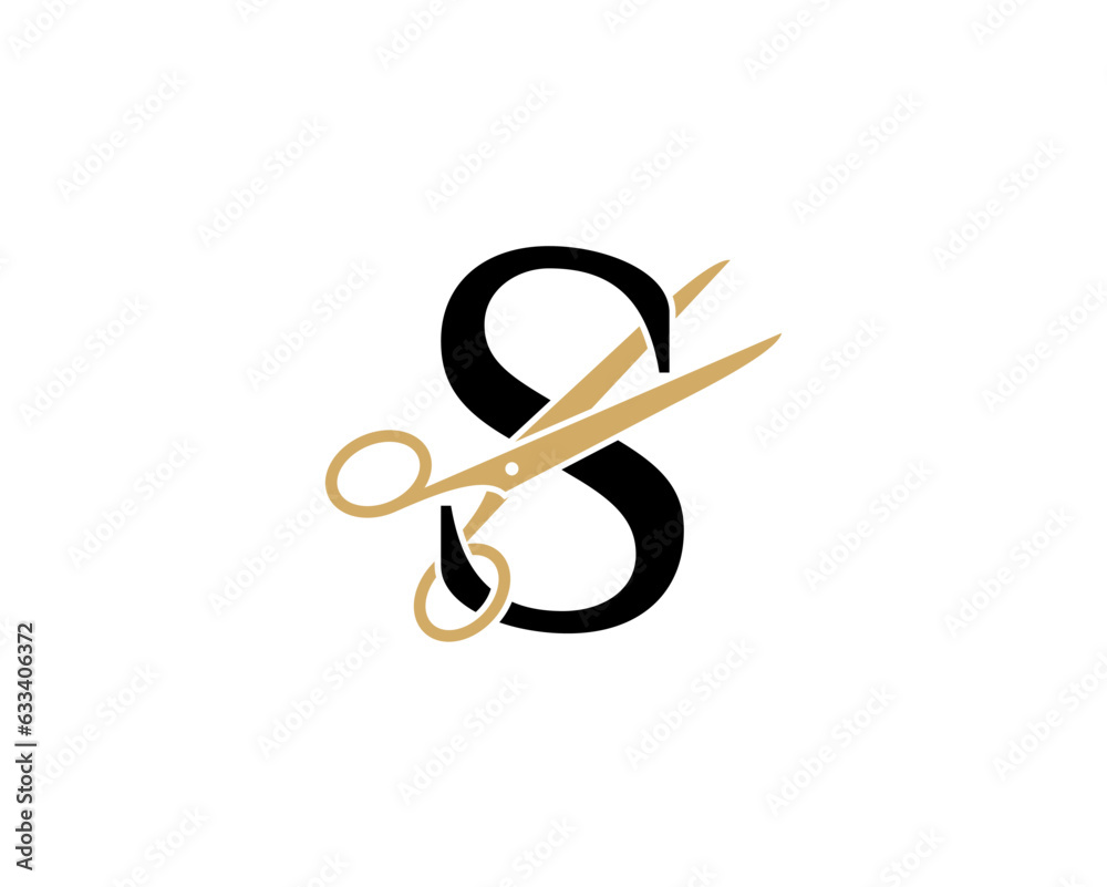 Letter S with Scissor Logo Vector 002 Stock Vector | Adobe Stock