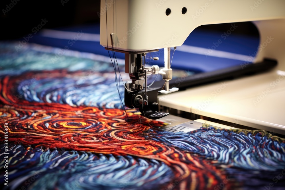 stitch patterns created by a sewing machine Stock Photo | Adobe Stock