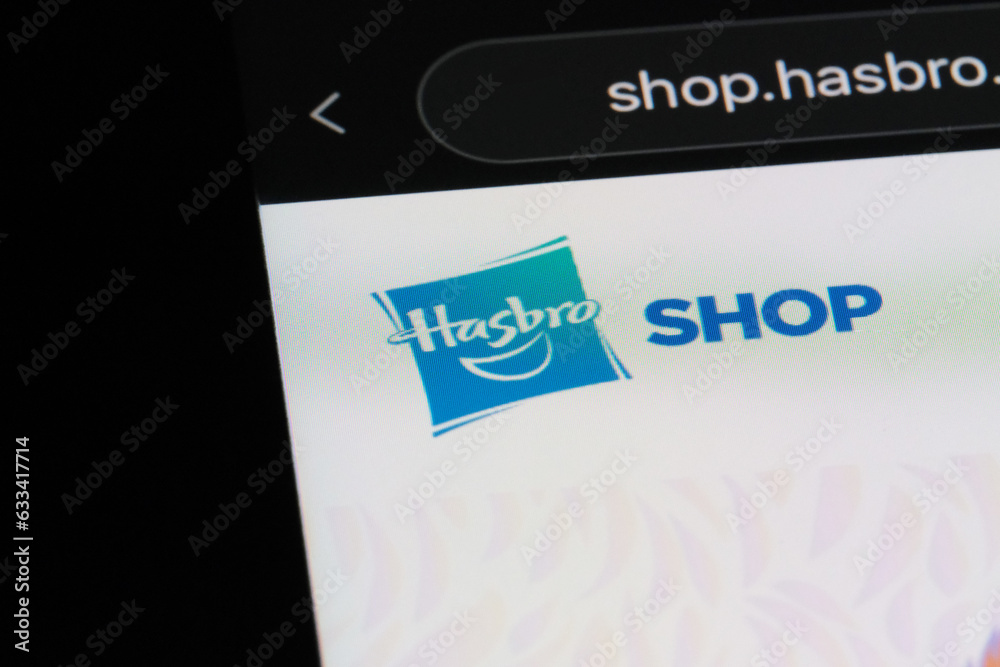 Shanghai,China-August 9th 2023: Hasbro brand logo on official website ...