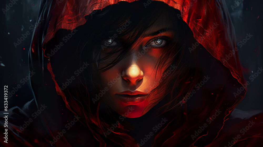 DnD Battlemap Shadowy ethereal specter with glowing crimson eyes. Stock ...