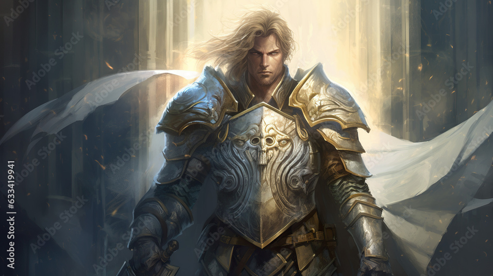 DnD Battlemap knight, armor, shield, hero, medieval, warrior Stock ...