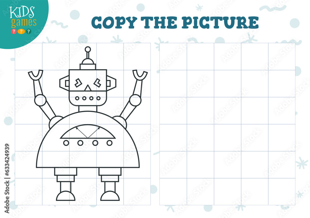 Copy picture vector illustration. Coloring game for preschool and ...