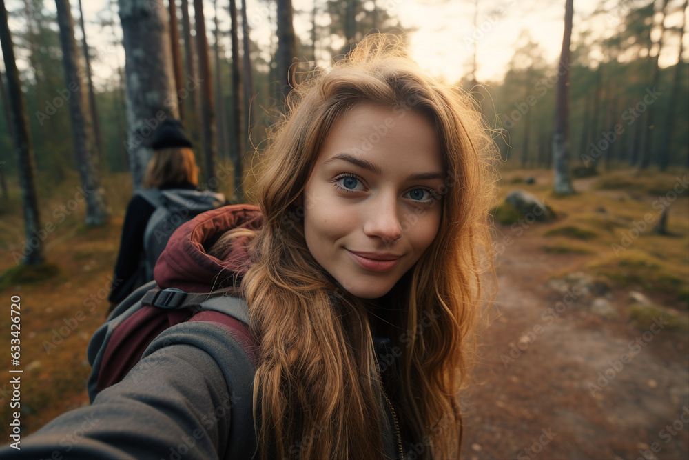 Foto de Generative AI picture image of wanderer person in touristic ...