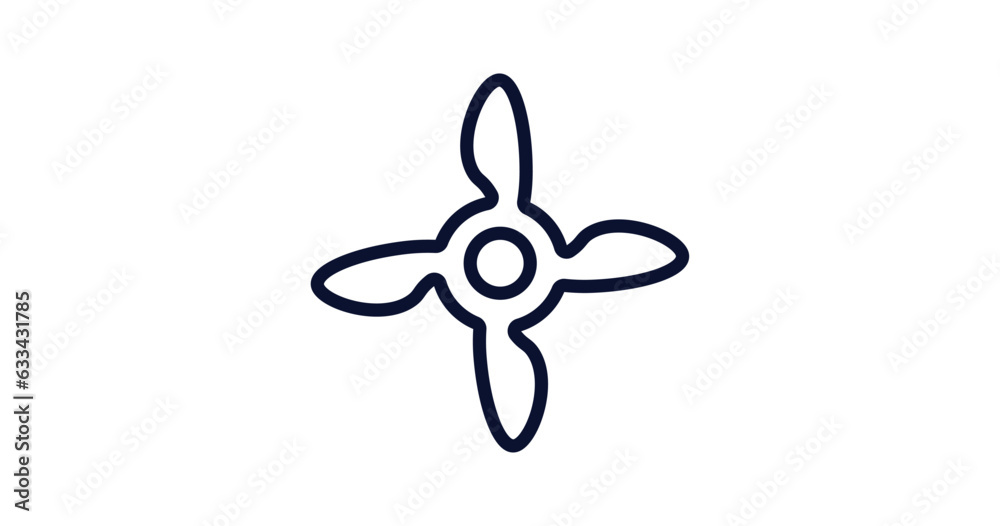 car fan icon. Thin line car fan icon from car parts collection. Outline ...