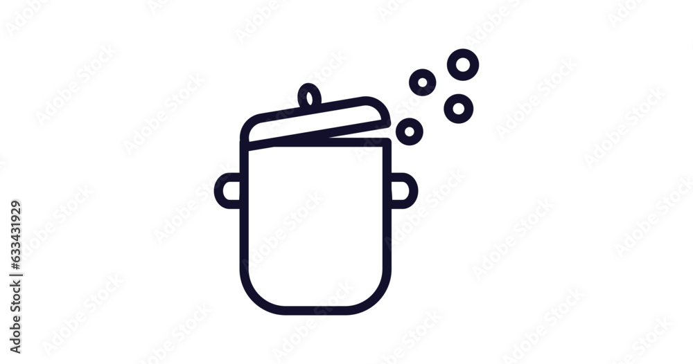 kitchen pot icon. Thin line kitchen pot icon from food collection ...