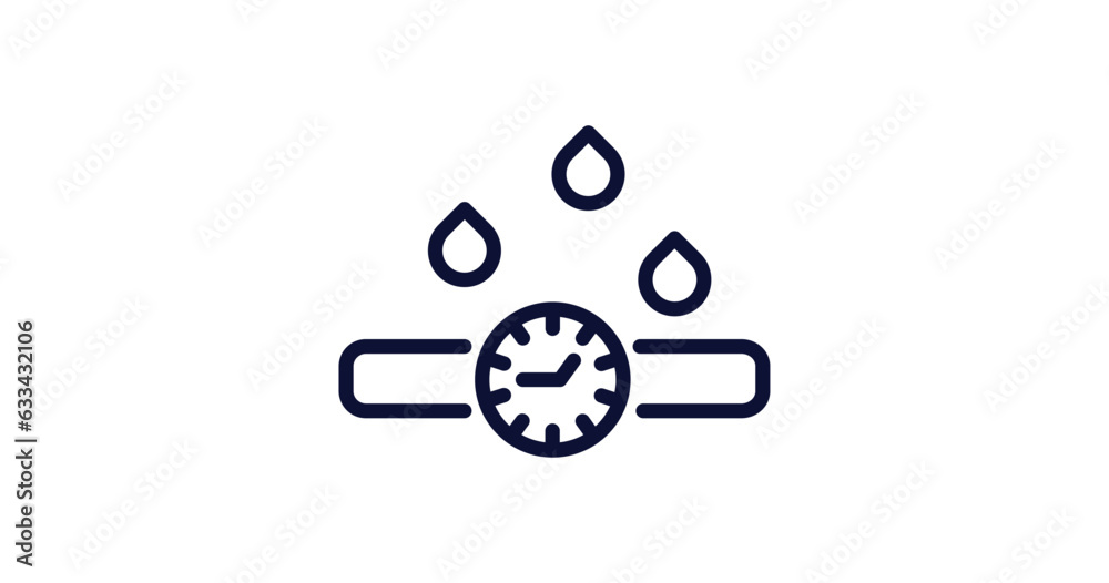 water resist watch icon. Thin line water resist watch icon from ...