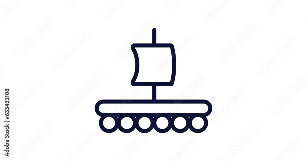 wood raft icon. Thin line wood raft icon from nautical collection ...