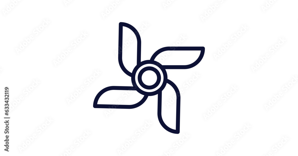 ship engine propeller icon. Thin line ship engine propeller icon from ...
