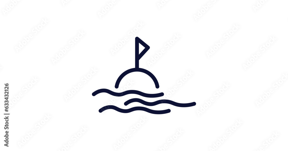 sea flag icon. Thin line sea flag icon from nautical collection ...