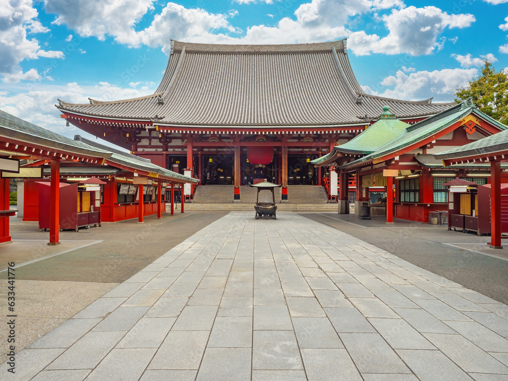 Landmarks of Japan. Temples of Tokyo. Asakusa area. Sensoji temple ...