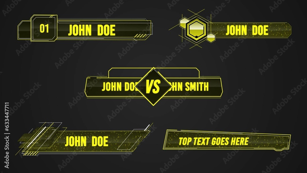 Gaming Lower Third Stock Template | Adobe Stock