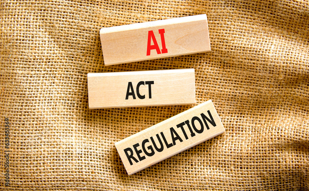 AI act regulation symbol. Concept words AI artificial intelligence act ...
