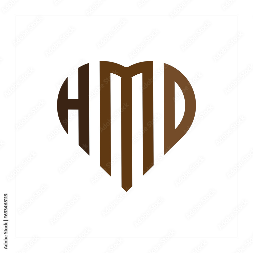 Initial HMD letter luxury beauty flourishes ornament monogram logo ...