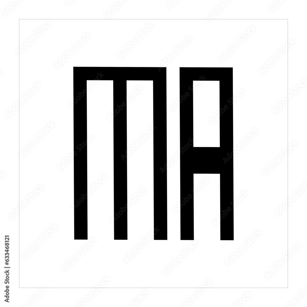 Initial MA letter luxury beauty flourishes ornament monogram logo ...