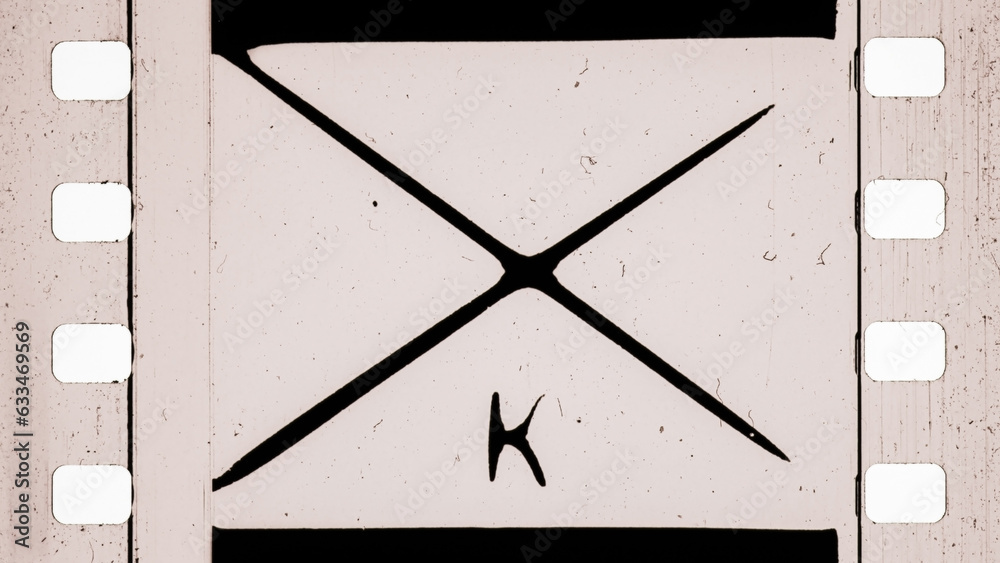 Old Vintage 35mm Film Trailer Leader Countdown Scratch Damage 4K Image ...