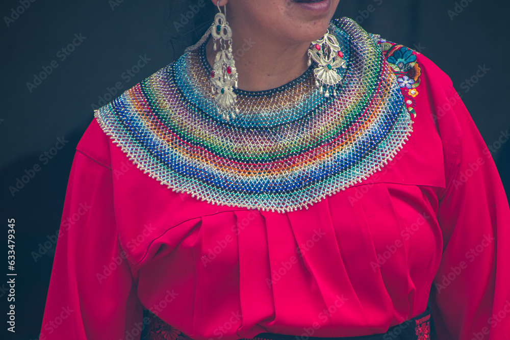Indigenous woman from the Saraguro culture of southern Ecuador, dressed ...