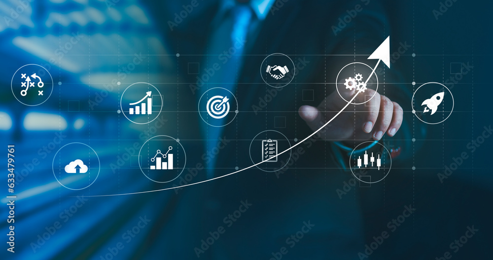 Project management Time Planning business concept. Business process management, automated ...