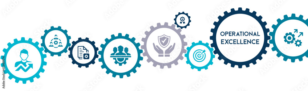 operational excellence banner vector illustration concept with the ...