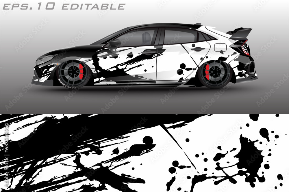 vector car wrap abstract racing graphic background for vinyl wrap and ...