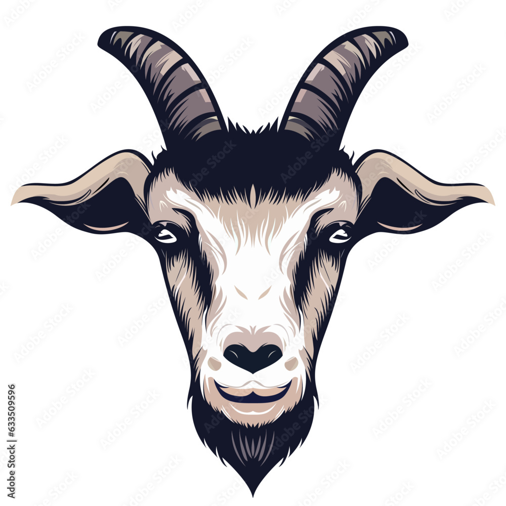 Goat head vector illustration, Goat head icon logo symbol stock vector ...