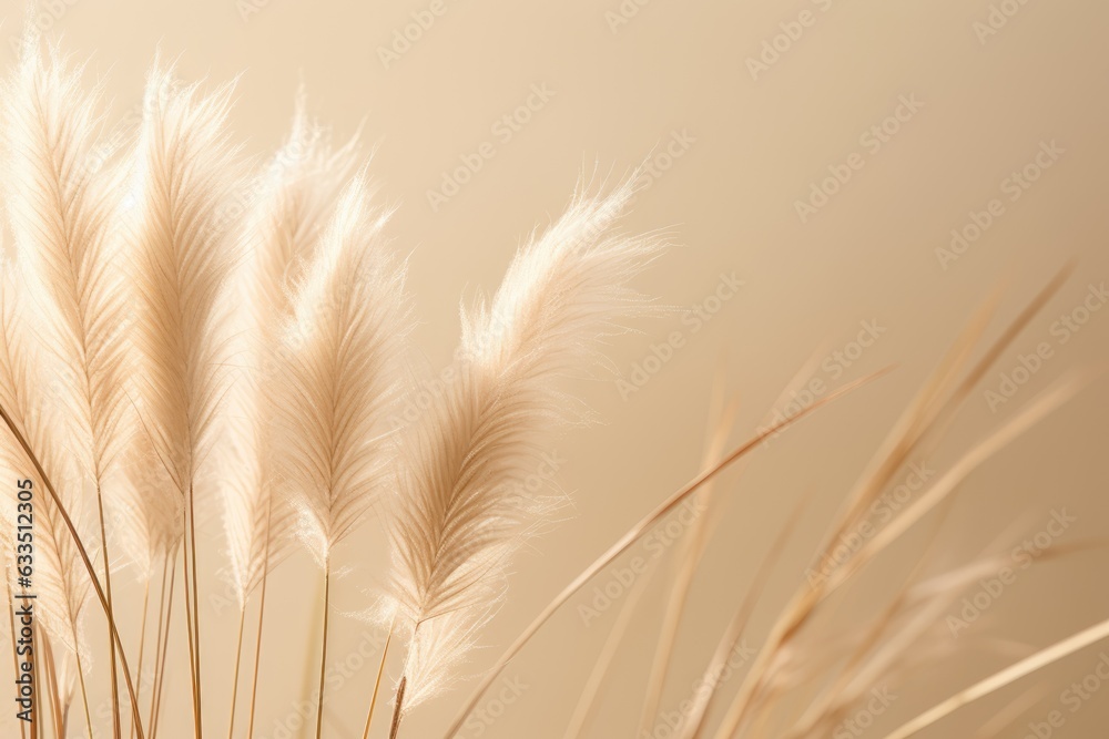 Abstract natural background of soft plants Cortaderia selloana. Pampas ...