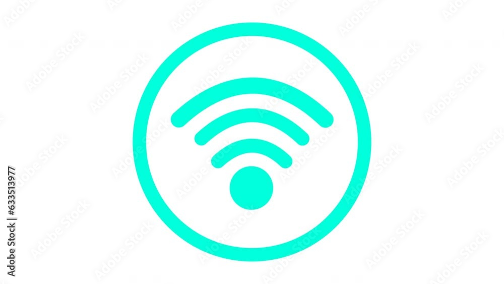 WiFi flat animation. Signal transmission symbol, part of interface ...