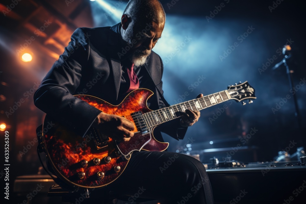 Musician performing on a stage - stock photography Stock Photo | Adobe ...